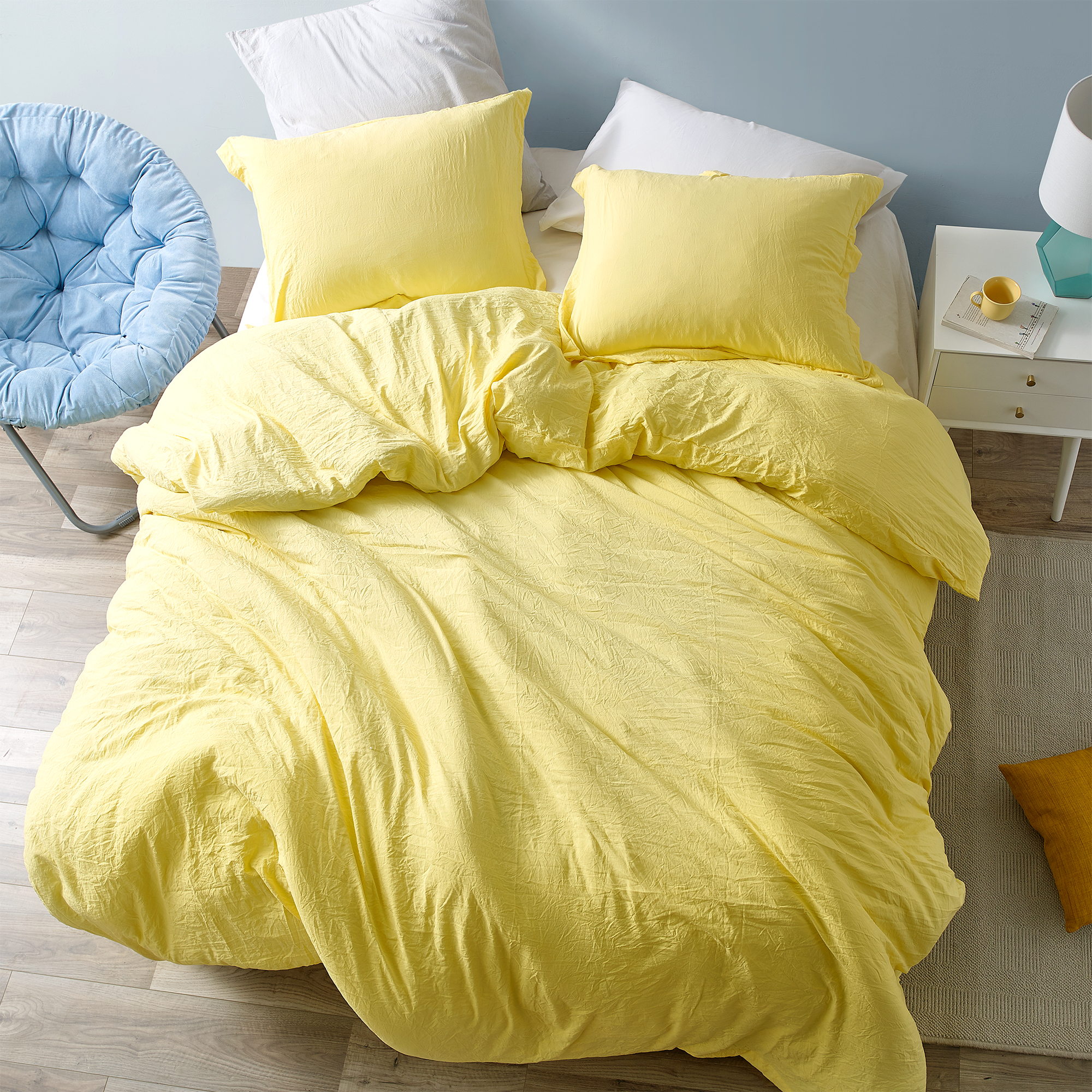 very yellow bedding