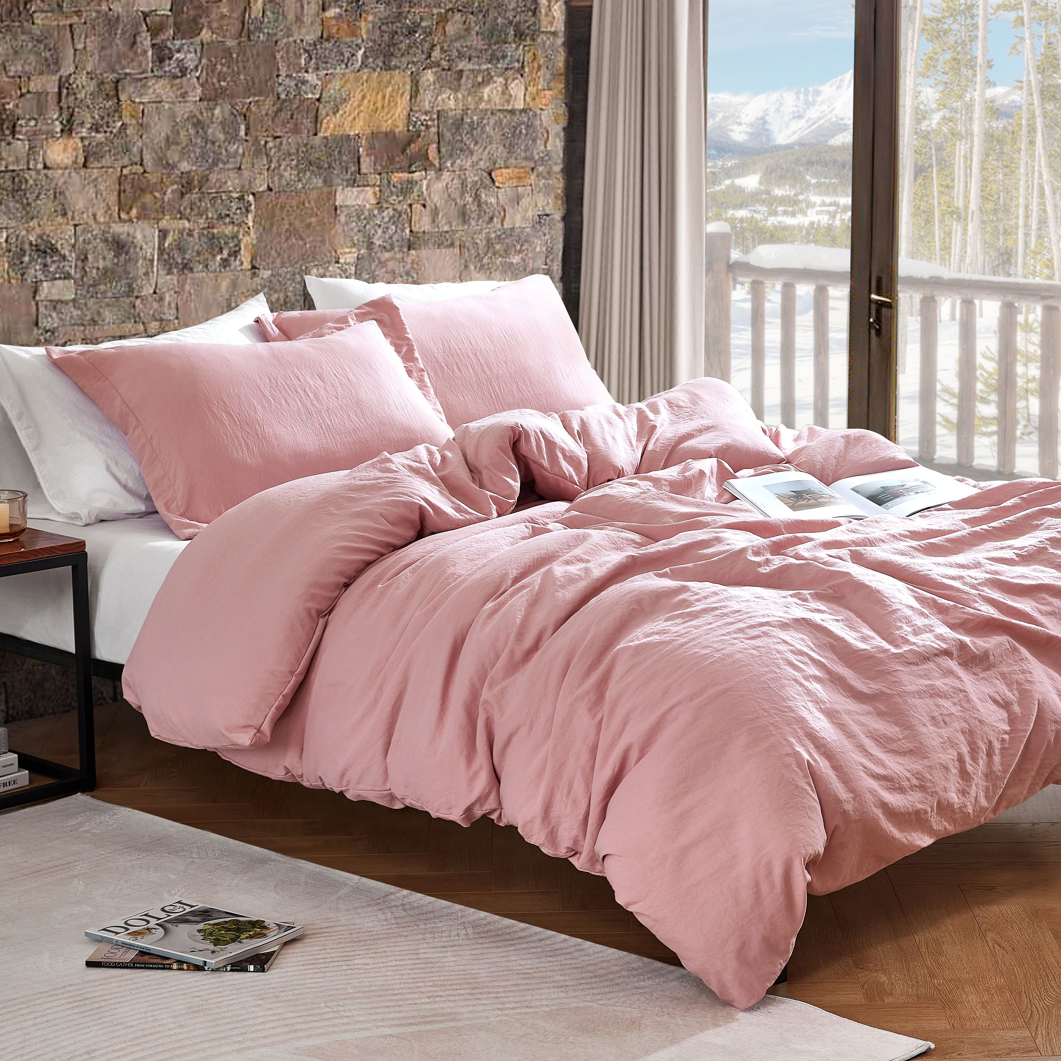 pink queen bed set